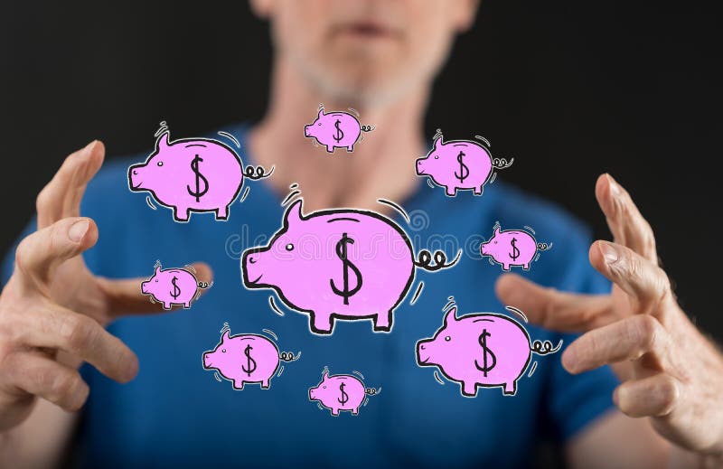 Concept of saving stock image. Image of piggy, profit - 112488257