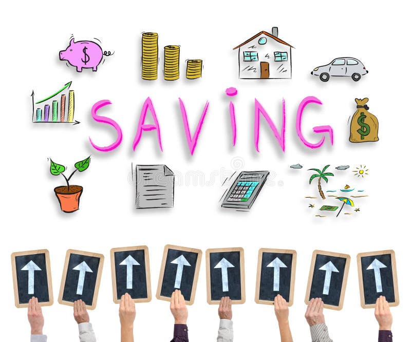 Saving Concept on a Whiteboard Stock Image - Image of loan, saving ...