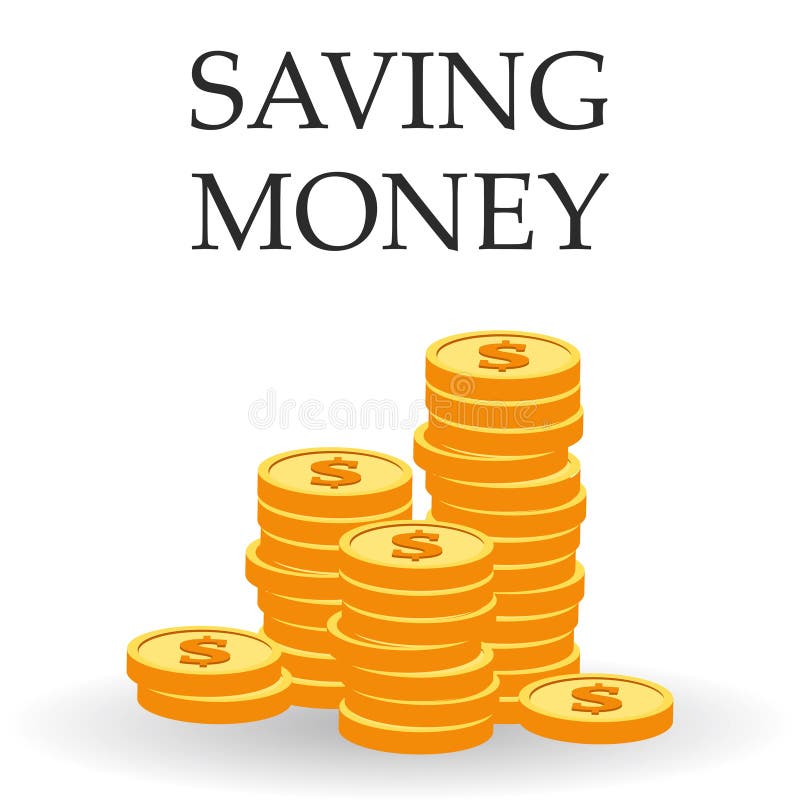 Saving Dollar Coin. Concept Illustration Flat Design Style Illustration ...