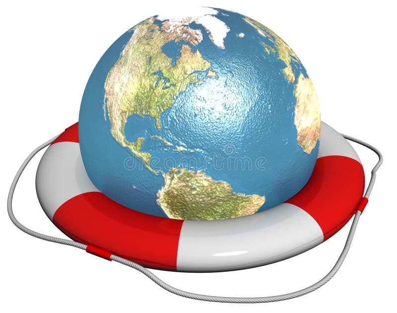 Saving the Earth stock illustration. Illustration of lifesaver - 18865325