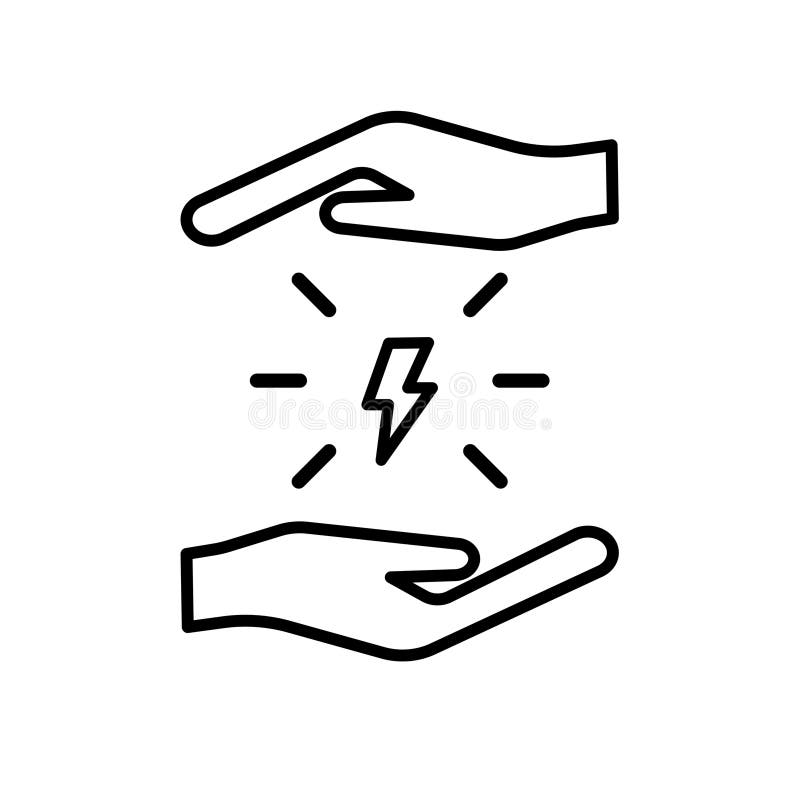 Saving Electricity - V Hand with Lightning Bolt Stock Vector ...
