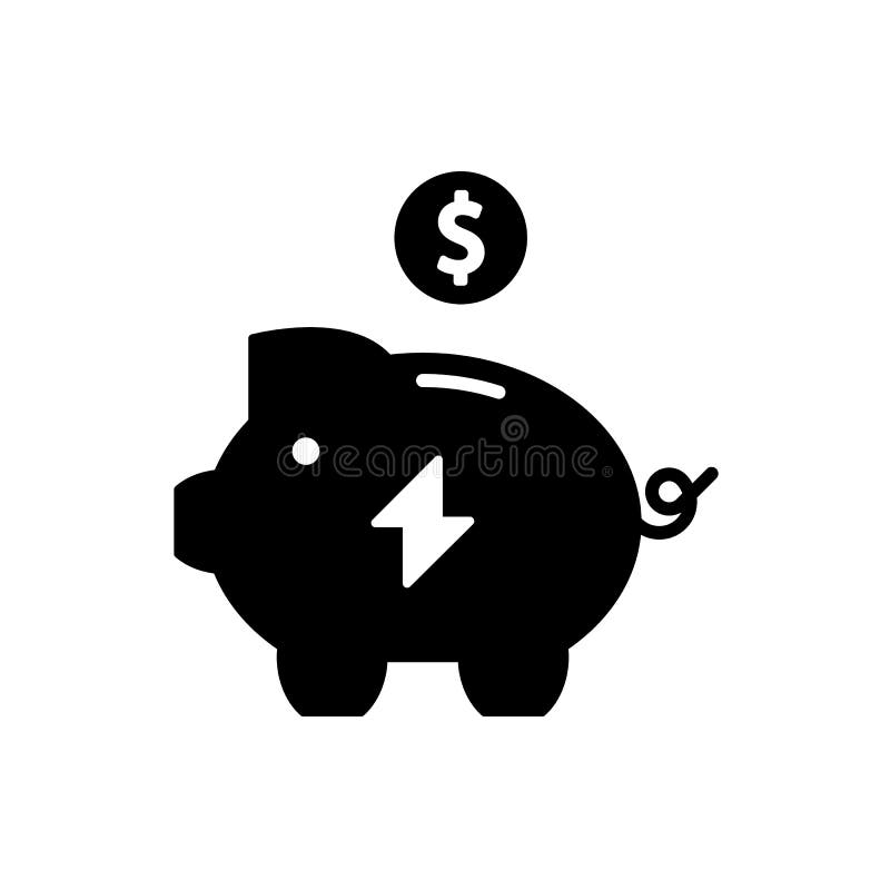 Saving Energy Black Icon on White Background Stock Vector ...