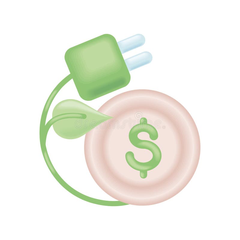 Saving energy green plug stock vector. Illustration of alternative ...