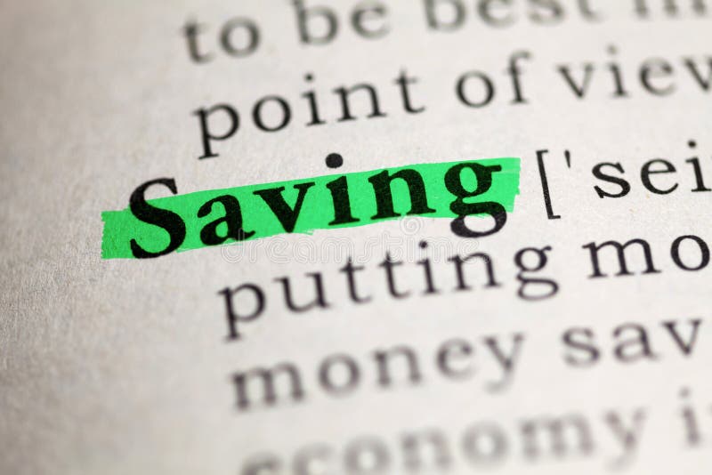 Definition of the Word Saving Stock Image - Image of saving ...