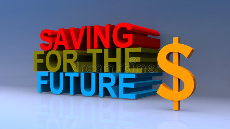 Saving for the Future on Blue Stock Illustration - Illustration of ...