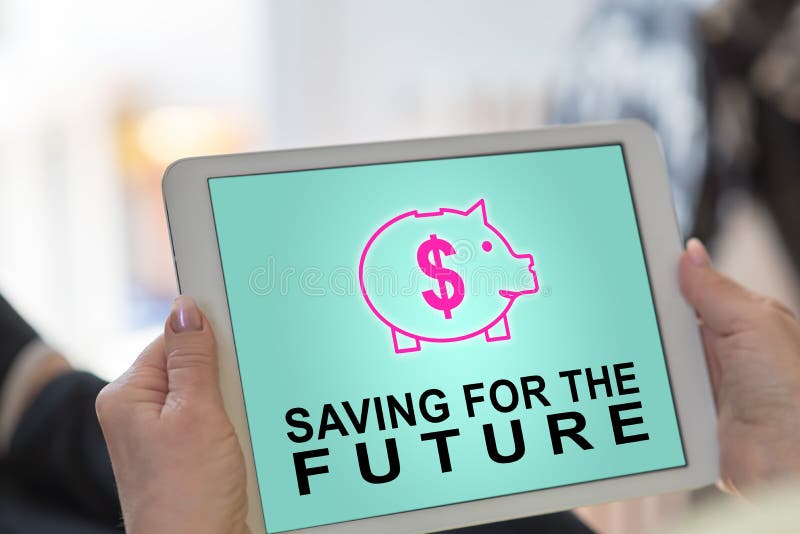 Saving for the Future Concept on a Tablet Stock Photo - Image of ...