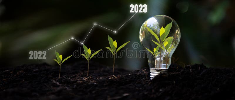 Saving and Growth Energy and Environment. Tree Growth Compared To Year ...