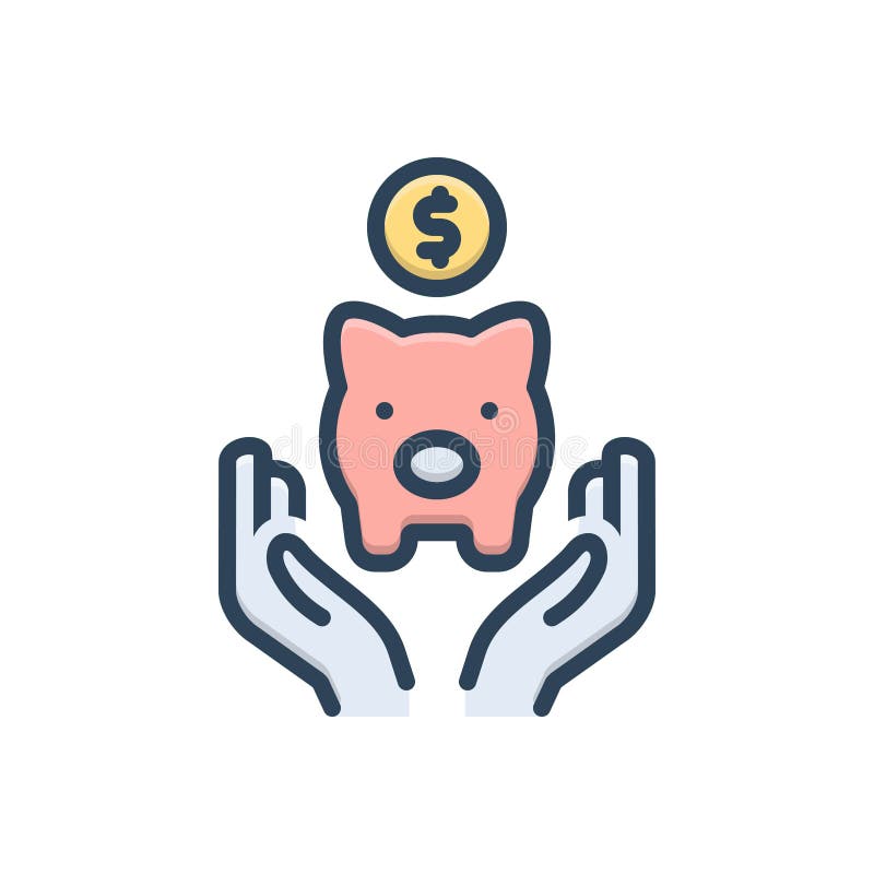 Color Illustration Icon for Saving, Money and Box Stock Vector ...