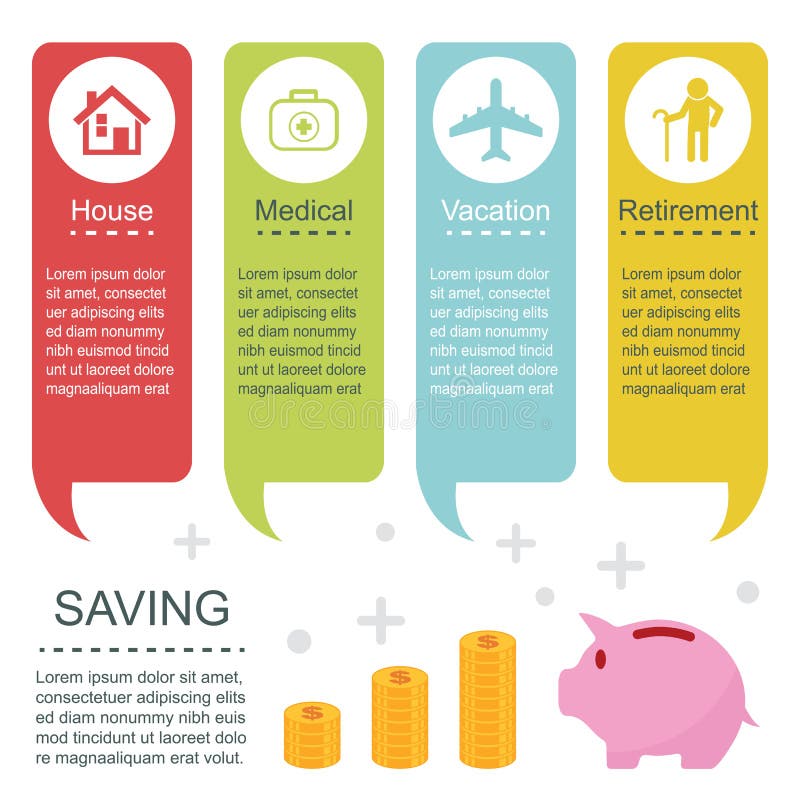 Saving Infographic Templates Stock Vector - Illustration of money ...
