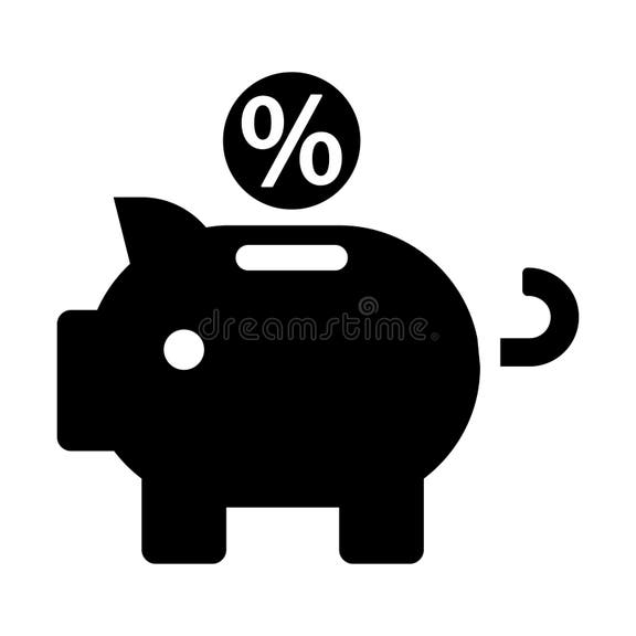 Saving Interest Rate Icon stock illustration. Illustration of piggy ...