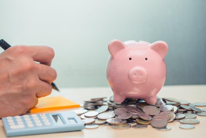 Saving Money Checklist with Account Note for Income Stock Image - Image ...