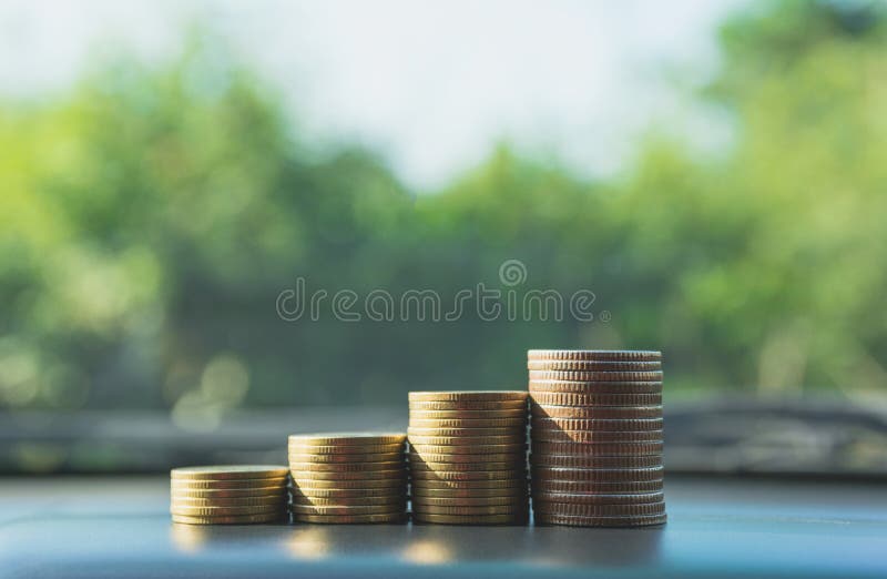 Saving Money Concept with Money Coin Stack Stock Image - Image of hand ...