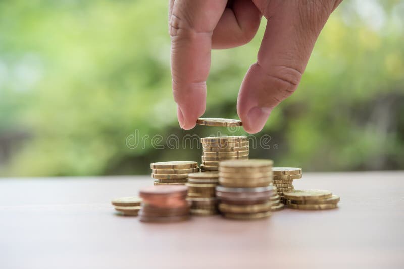 Saving Money Concept . Hand Putting Money Coin Stock Image - Image of ...