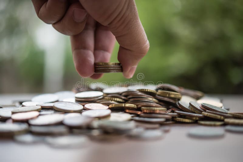 Saving Money Concept . Hand Putting Money Stock Image - Image of growth ...