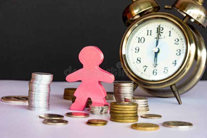 People Saving Money, Financial Report. Time is Money and Wealth. Stock ...