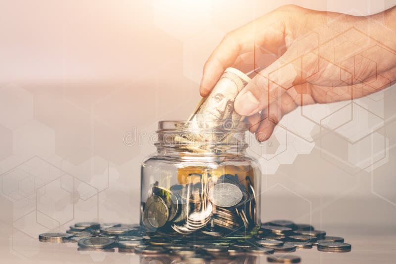 Saving Money for Future Use. Stock Image - Image of close, pile: 127259349