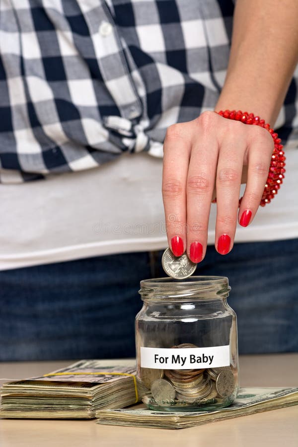 Saving money for her baby stock photo. Image of debt - 38113464
