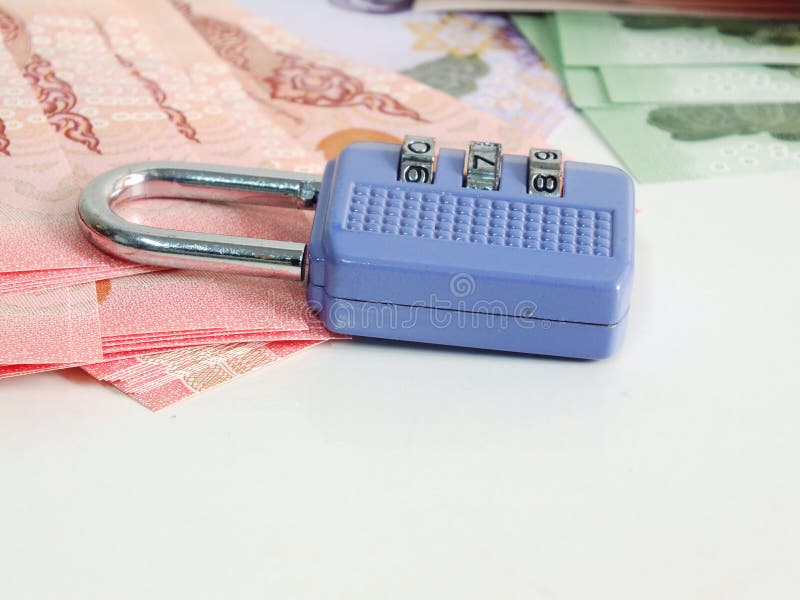 Saving Money Lock on Background Close Up Stock Image - Image of closeup ...