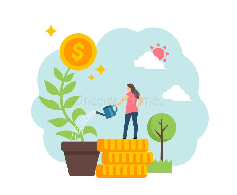 Saving Money, Making Money Concept Vector Illustration Stock Vector ...