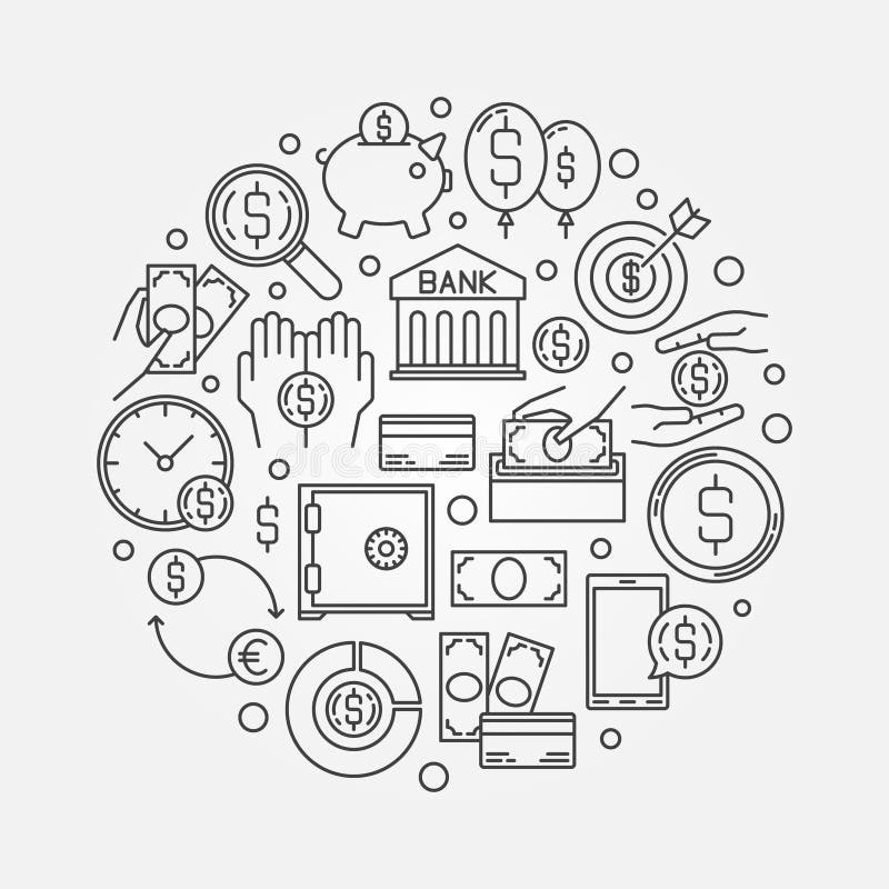 Saving Money Round Illustration Stock Vector - Illustration of ...
