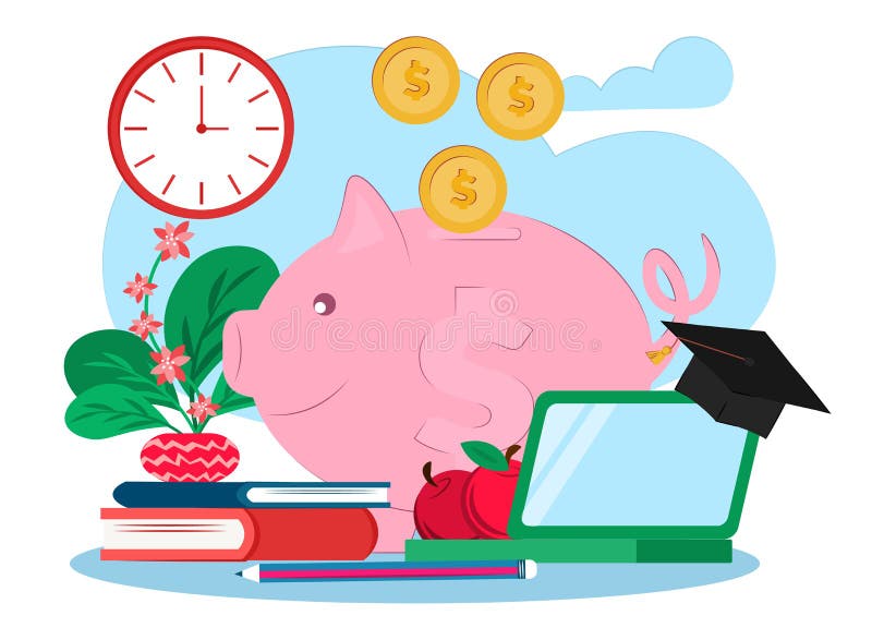 Saving money for study stock illustration. Illustration of money ...
