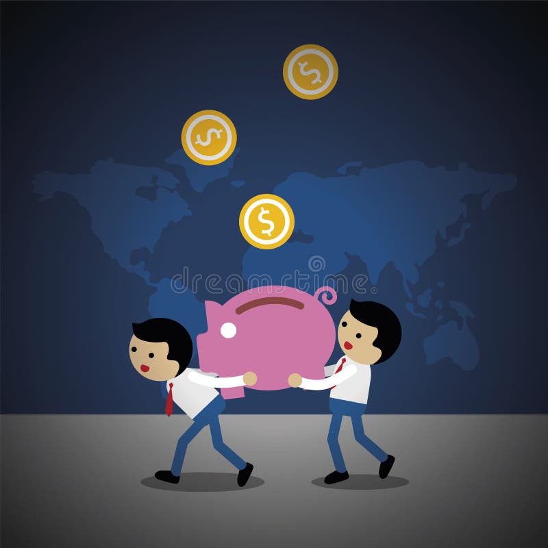 Saving Money with World Map Stock Vector - Illustration of gravy ...