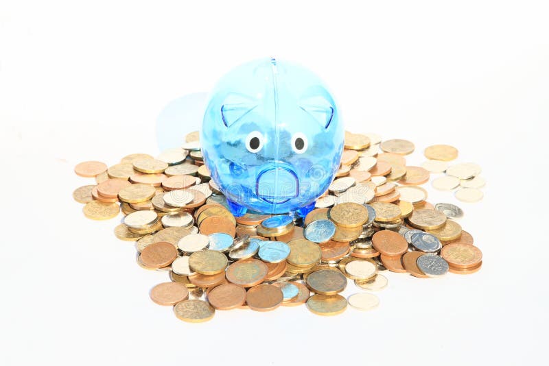 Saving Pig Standing on Lots of Money Stock Image - Image of empty ...