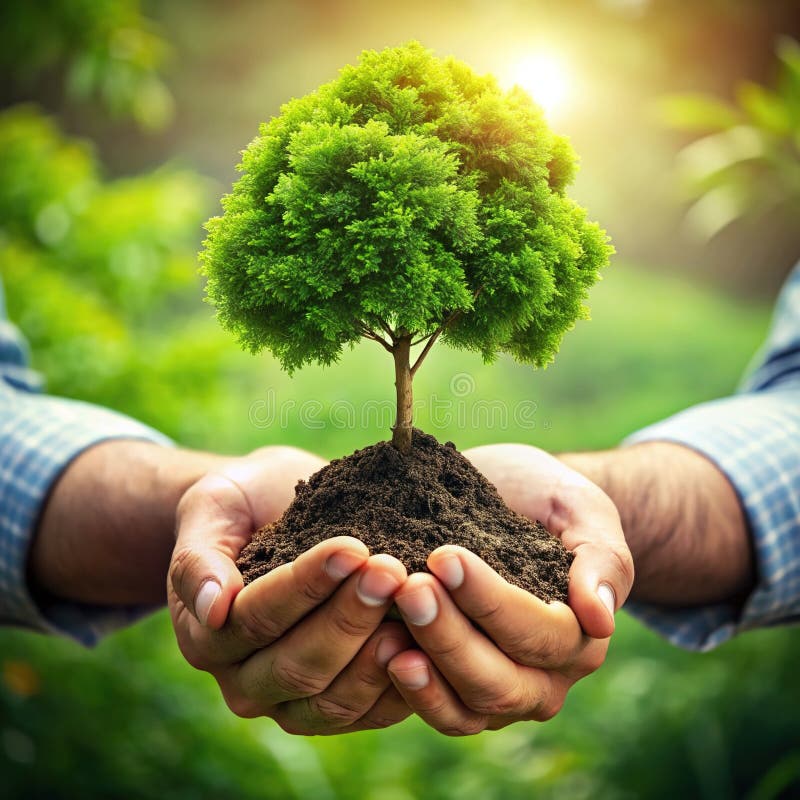 Saving the Planet.One Tree at a Time Stock Illustration - Illustration ...