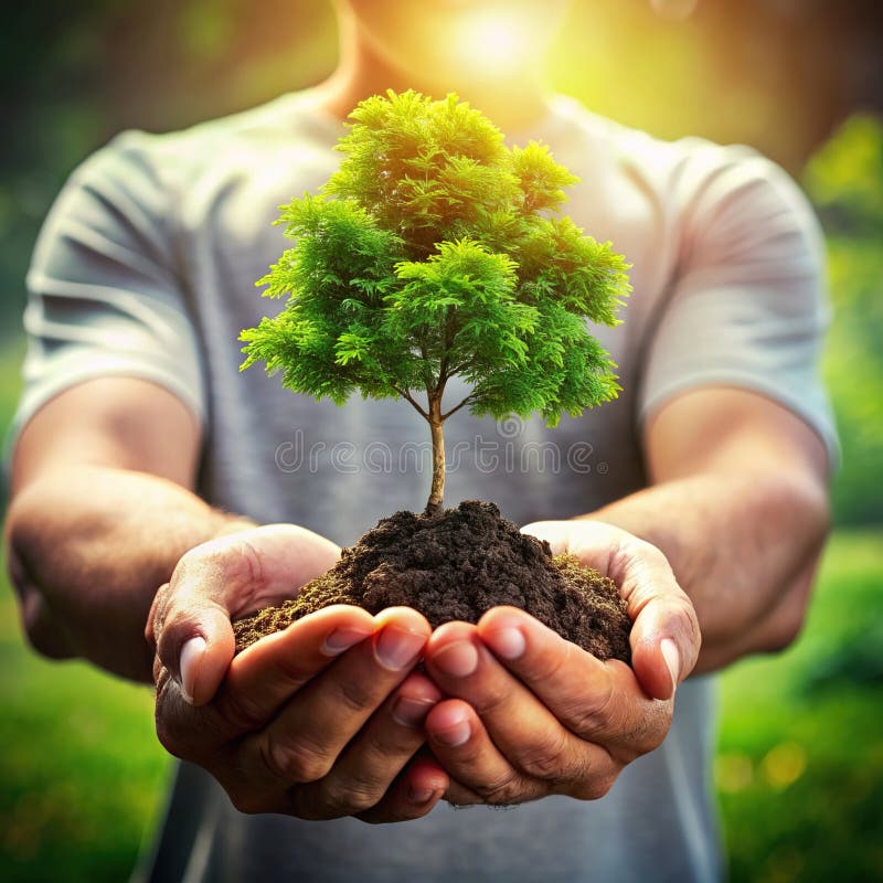 Saving the Planet.One Tree at a Time Stock Illustration - Illustration ...