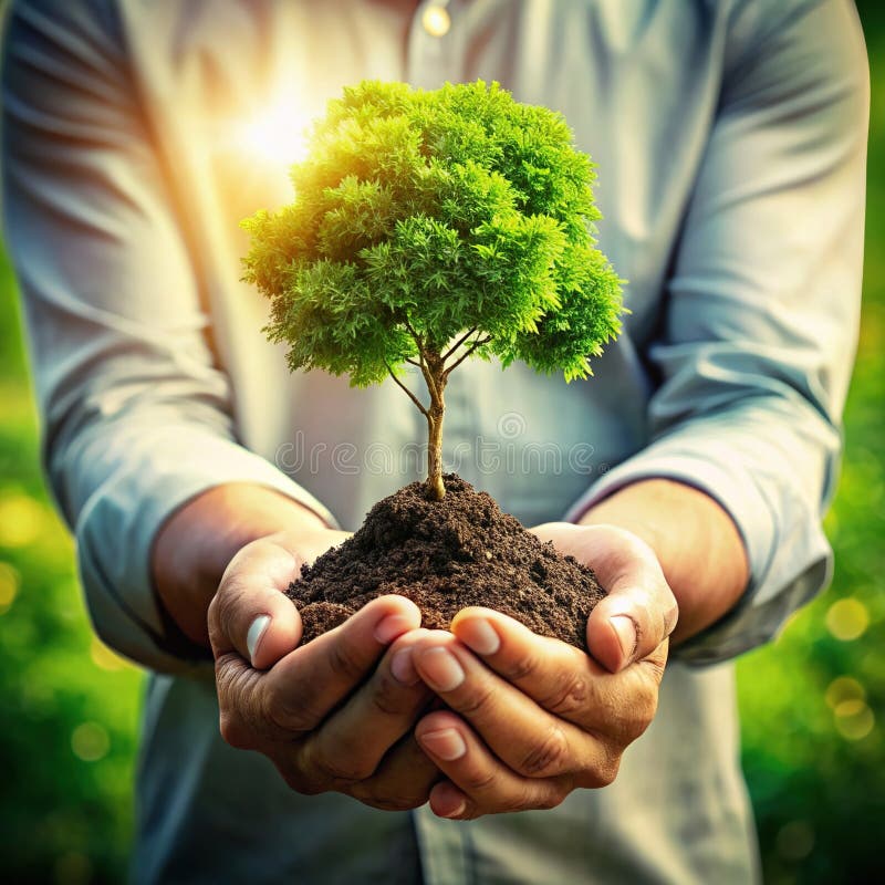 Saving the Planet.One Tree at a Time Stock Illustration - Illustration ...