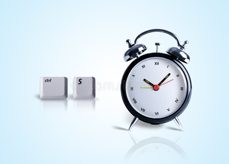 Saving Time, Control+s Key with Clock Stock Image - Image of control ...