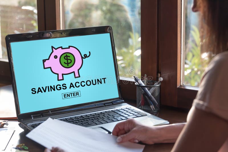 Savings Account Concept on a Laptop Screen Stock Image - Image of ...
