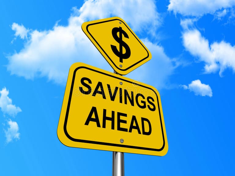 Savings ahead sign stock photo. Image of finances, outdoors - 19742342