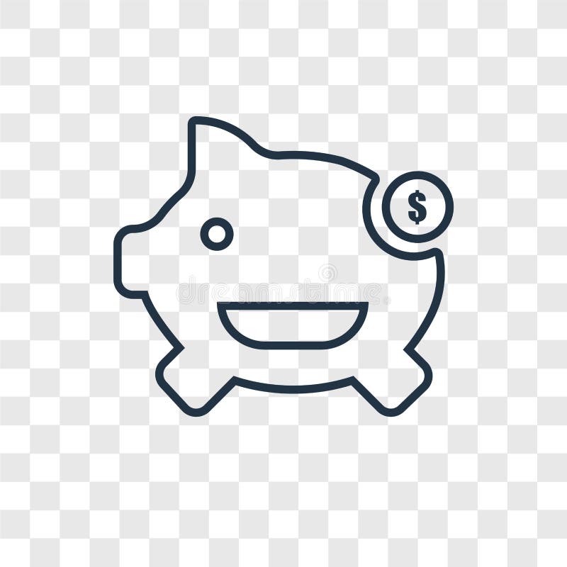 Savings Concept Vector Linear Icon Isolated on Transparent Background ...