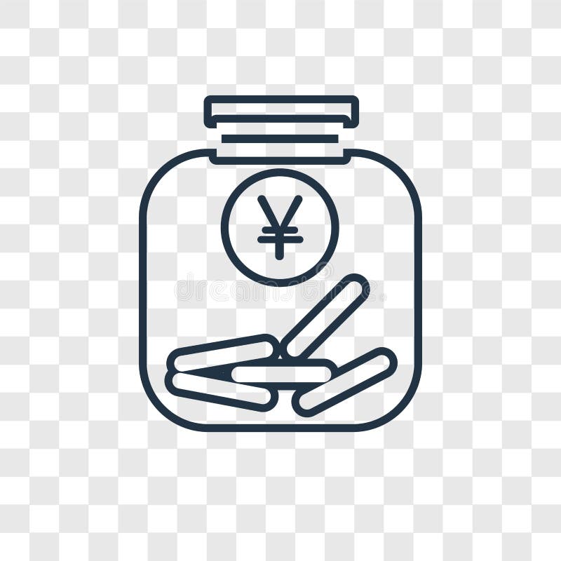 Savings Concept Vector Linear Icon Isolated on Transparent Background ...