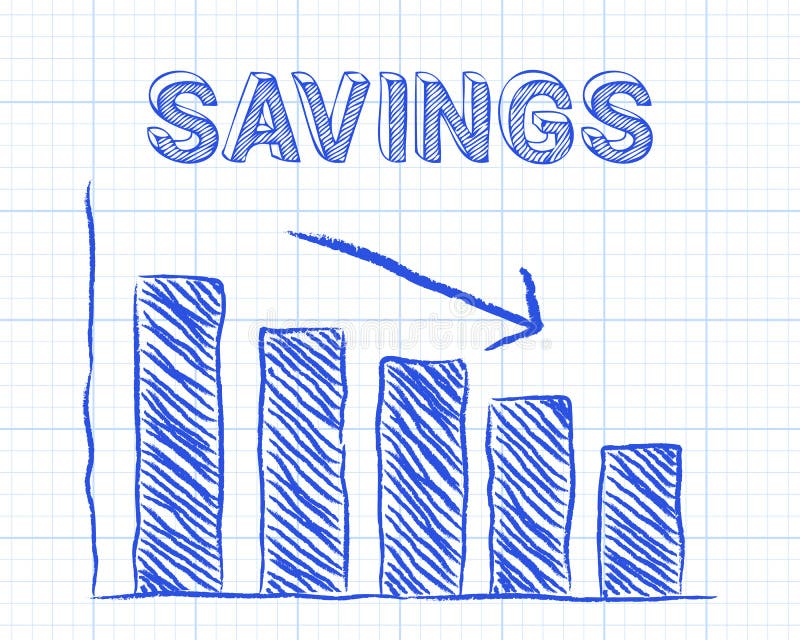 Savings Down Graph Paper stock vector. Illustration of selling - 99739332