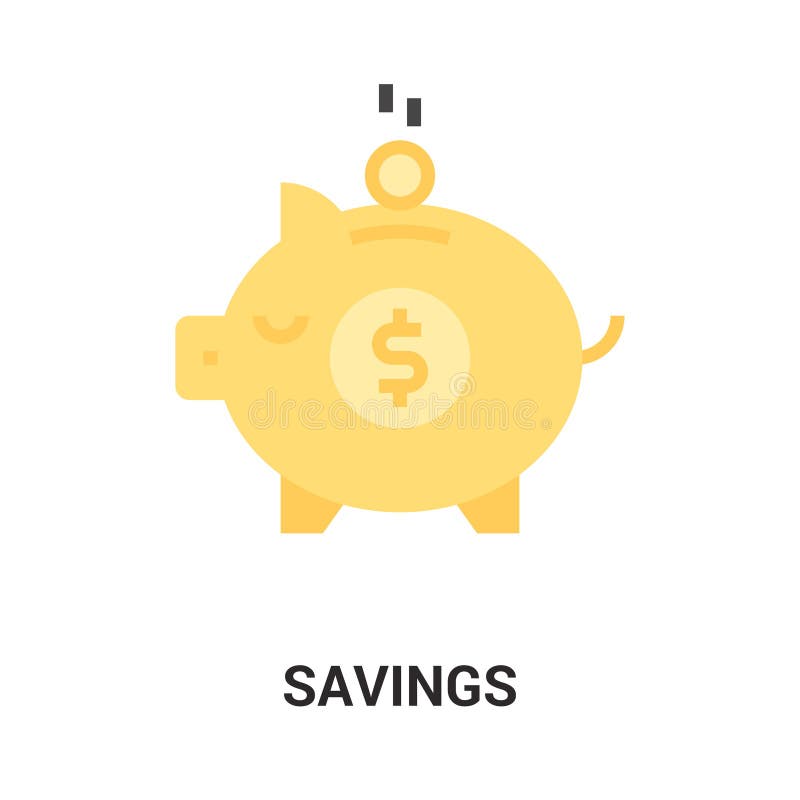 Savings Flat Icon Design Concept Stock Illustration - Illustration of ...