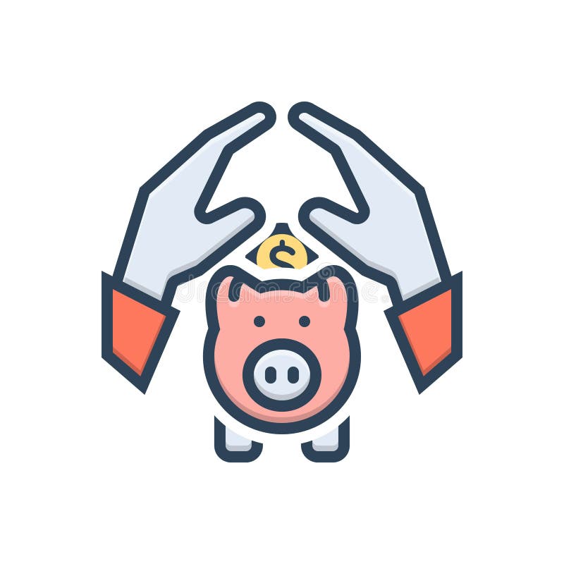 Color Illustration Icon for Savings, Parsimony and Fund Stock ...
