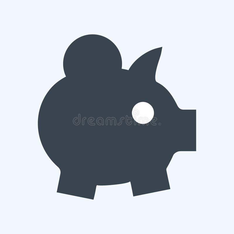 Savings Icon in Trendy Glyph Style Isolated on Soft Blue Background ...