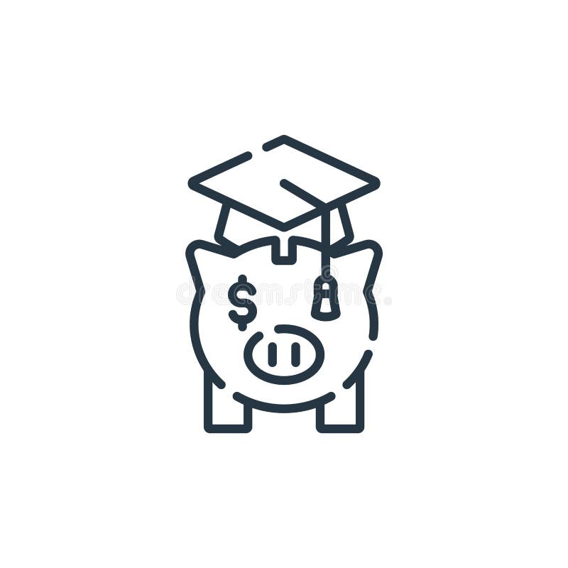 Savings Icon Vector from Education Concept. Thin Line Illustration of ...