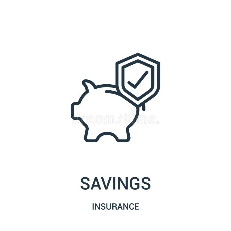 Savings Icon Vector from Financial Collection. Thin Line Savings ...