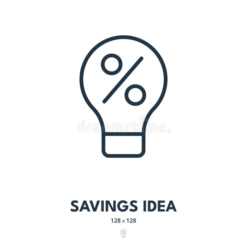 Savings Idea Icon. Wealth, Money, Richness. Editable Stroke. Vector ...