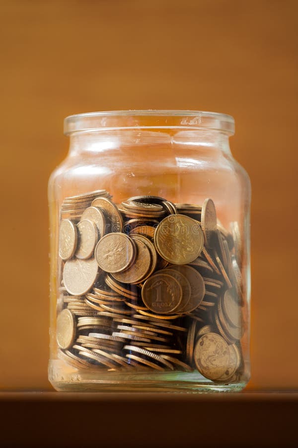 Savings in a jar. stock image. Image of work, bottle - 64169921