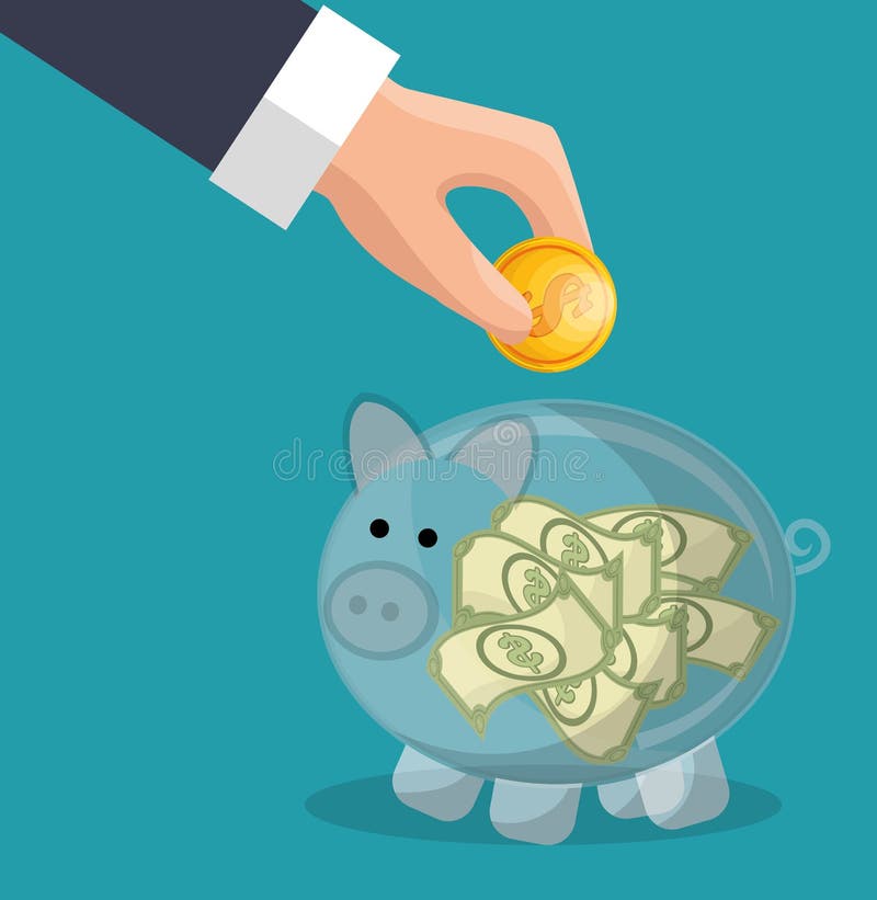 Savings and money concept stock illustration. Illustration of sign ...