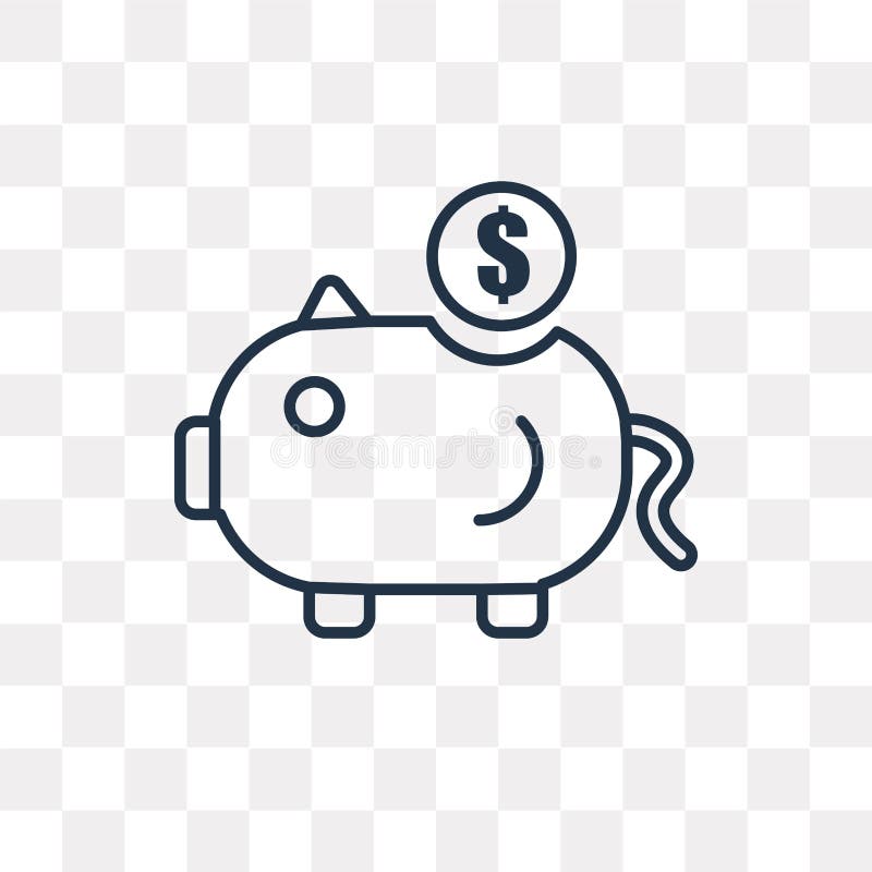 Savings Vector Icon Isolated on Transparent Background, Linear S Stock ...