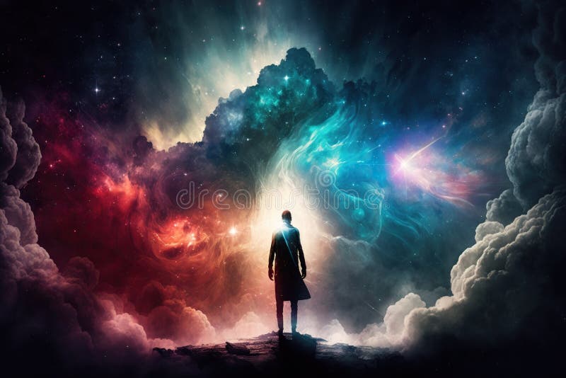 Savior in Front of a Stunning Space Backdrop Such As a Cosmos, Created ...