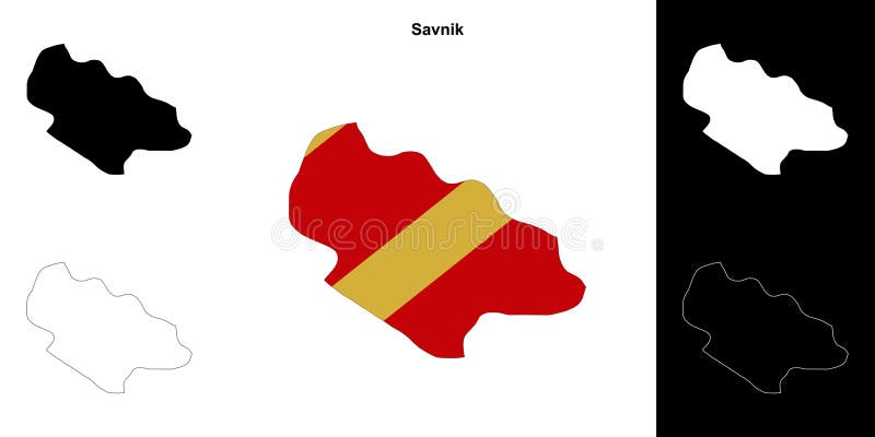 Savnik outline map stock vector. Illustration of contour - 334728912