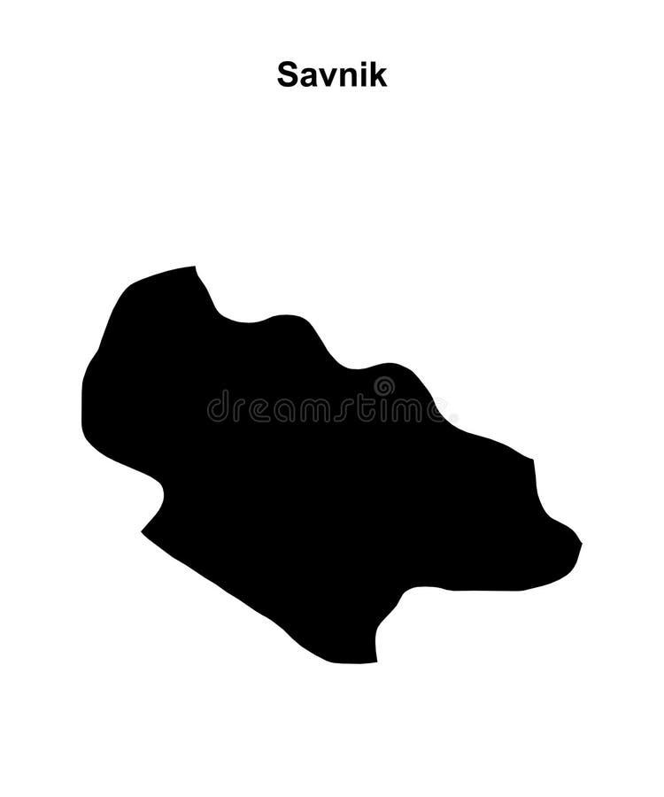Savnik outline map stock vector. Illustration of tourism - 360612208