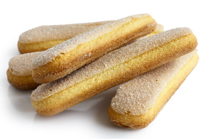 Savoiardi Italian Sponge Biscuits on White. Stock Image - Image of ...