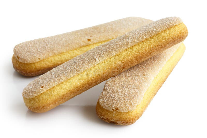 Savoiardi Italian Sponge Biscuits on White. Stock Image - Image of ...